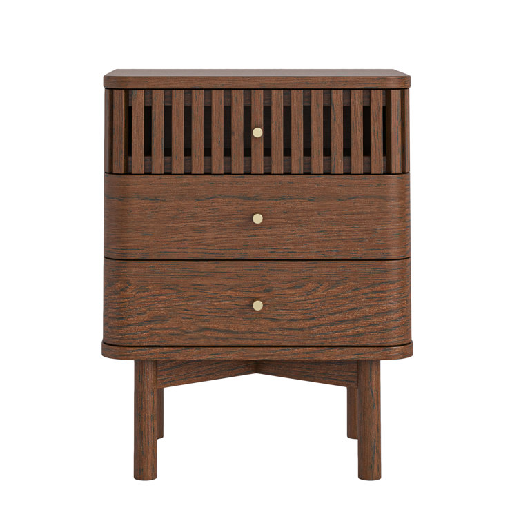 Latitude Run Camden Dark Oak 3 Drawer Bedside Cabinet | Wayfair.co.uk